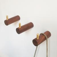 China Modern Wooden Coat Hook with Brass Stick - Sapele Walnut Beech for sale