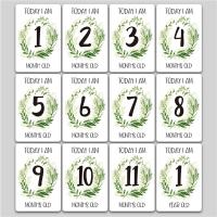 China Wooden baby Monthly Milestone card Baby Milestone CD photo prop Baby growth card and pregnancy gift card for sale