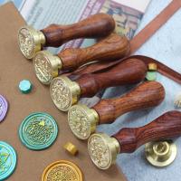 China wooden Wax Stamp Seals Kit  Sealing Wax Warmer Envelopes Metallic Pens for Wax Seal Crafts Decoration for sale