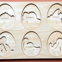 China Montessori Toy wooden  Mushroom Growth Cycle Puzzle &Wooden  Dinosaur Puzzle for sale