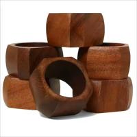 China Octagon Wooden Napkin Ring 50x50x25mm for sale