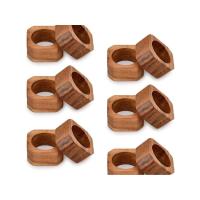 China Octagon Wooden Napkin Ring 50x50x25mm for sale
