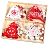 China Wholesale Christmas Wooden Hangtags Christmas Tree Pendants Various Shapes Of Wood Chips Wooden Craft Decoration for sale