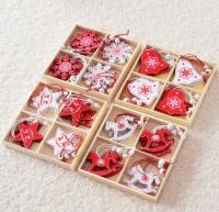 China Wholesale Christmas Wooden Hangtags Christmas Tree Pendants Various Shapes Of Wood Chips Wooden Craft Decoration for sale