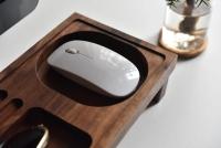 China Wood Desk Organizer Office Desk Accessories Wood Docking Station Wood Phone Stand Home Desk Storage Christmas gift for sale