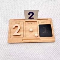 China Montessori Early Education Toys Number Tracing Board Learning Penmanship Training Handwriting Blackboard Tray for sale