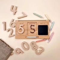 China Montessori Early Education Toys Number Tracing Board Learning Penmanship Training Handwriting Blackboard Tray for sale