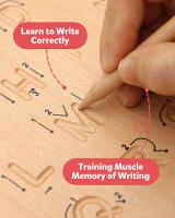 China Wooden Letters Practicing Board Double-Sided Alphabet Tracing Tool Learning to Write ABC Educational Toy for sale