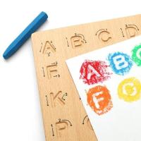 China Wooden Letters Practicing Board Double-Sided Alphabet Tracing Tool Learning to Write ABC Educational Toy for sale