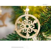 China Hot Selling Wooden Christmas Ornaments DIY Wood Small Hanging Pendant For Christmas Decoration for sale