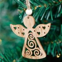 China Hot Selling Wooden Christmas Ornaments DIY Wood Small Hanging Pendant For Christmas Decoration for sale