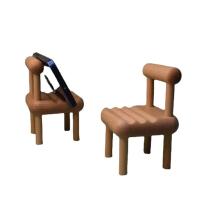China New wooden chair beech mobile phone holder creative small stool holder desktop  mobile phone holder for lazy people for sale