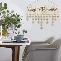 China Family Birthday Board DIY Wooden Calendar Wall Hanging Birthday Reminder Plaque with 100 Wooden Tags Great Gift for Mom Grandma for sale
