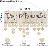 China Family Birthday Board DIY Wooden Calendar Wall Hanging Birthday Reminder Plaque with 100 Wooden Tags Great Gift for Mom Grandma for sale
