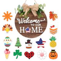 China Welcome Wreaths Front Door Decor Outdoor Hanging Vertical Sign Farmhouse Decorations Front Porch Decorations for sale