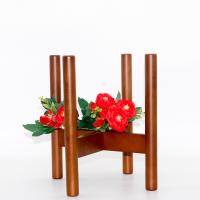 China Natural Wooden Plant Stand with Walnut stained color Beech wooden  Planter 8