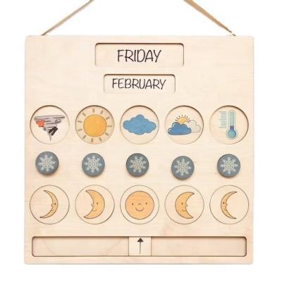 China Weather Wooden Calendar Waldorf Learning  Homeschooling Daily Calendar Chart for sale