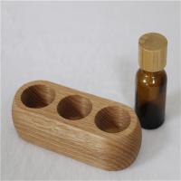 China Newest Wood Essential Oil Bottle Display Stand Customized Wood base Solid Wood Oval shape Holder for sale