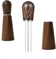 China Hot selling Stainless Steel Coffee Cloth Powder Needle With Natural  Wood Handle For Stirrer for sale