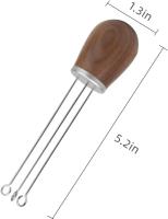 China Hot selling Stainless Steel Coffee Cloth Powder Needle With Natural  Wood Handle For Stirrer for sale