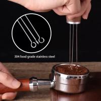 China Hot selling Stainless Steel Coffee Cloth Powder Needle With Natural  Wood Handle For Stirrer for sale