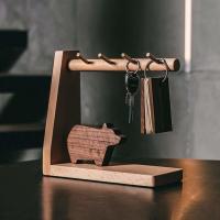 China Creative decoration solid wood key holder Key Plate Perfume Tray valet tray Jewelry Dishes Wood Watch Organizer Storage Tray for sale