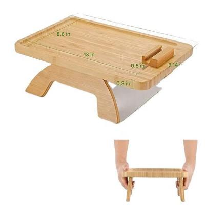 China Classics Sofa Arm Rest Organizer Snacks Side Table For Wide Couches Arm Tray Table Portable Table for sale