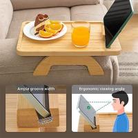 China Classics Sofa Arm Rest Organizer Snacks Side Table For Wide Couches Arm Tray Table Portable Table for sale