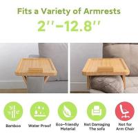 China Classics Sofa Arm Rest Organizer Snacks Side Table For Wide Couches Arm Tray Table Portable Table for sale
