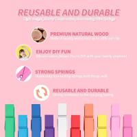 China High Quality Colorful Durable Wooden Clothespins For Picture Clip Snack Bag Sealing Hanging Christmas Tree Ornaments for sale
