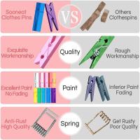 China High Quality Colorful Durable Wooden Clothespins For Picture Clip Snack Bag Sealing Hanging Christmas Tree Ornaments for sale
