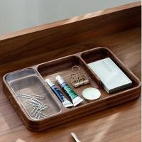 China Personalized Wooden Jewelry Tray Catch All Tray with Lid Custom Valet Tray Desk Organization Wedding Gift Anniversary Gift for sale