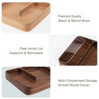 China Personalized Wooden Jewelry Tray Catch All Tray with Lid Custom Valet Tray Desk Organization Wedding Gift Anniversary Gift for sale