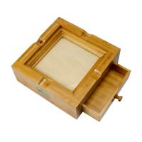 China Factory Direct Wooden Ashtray With Storage Case Box Burn Resistant For Home Office Hotel Restaurant for sale