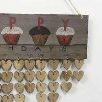China Family Birthday Calendar Board DIY Wooden Birthday Reminder Wall Hanging Calendar Plaque for Mom Dad with 100 Piece Wooden Discs for sale