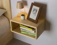 China Modern Style Floating Nightstand Wood Bedside Tables  Nightstand Shelf Handmade Furniture Bedside Wall Shelf for sale