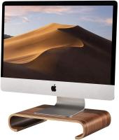 China High Quality Portable Bent Wood Laptop Holder Computer Desk Wooden Monitor Stand For Home Office for sale