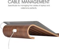 China High Quality Portable Bent Wood Laptop Holder Computer Desk Wooden Monitor Stand For Home Office for sale