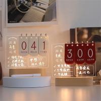 China Customize Wooden Table Lamp Base Acrylic Reminder card decoration memo Luminescent note board for sale