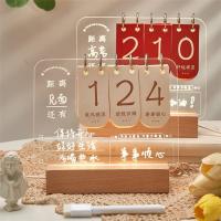 China Customize Wooden Table Lamp Base Acrylic Reminder card decoration memo Luminescent note board for sale