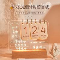 China Customize Wooden Table Lamp Base Acrylic Reminder card decoration memo Luminescent note board for sale