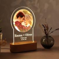 China wooden  Night Light stand with Your Photo Romantic Gift for Couples  Gift for Her Anniversary Gift for Him  Engagement Wedding for sale