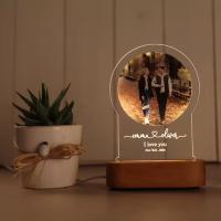 China wooden  Night Light stand with Your Photo Romantic Gift for Couples  Gift for Her Anniversary Gift for Him  Engagement Wedding for sale