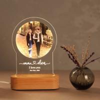 China wooden  Night Light stand with Your Photo Romantic Gift for Couples  Gift for Her Anniversary Gift for Him  Engagement Wedding for sale