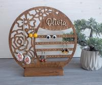 China Personalized Wood Jewelry Organizer Earring Holder Wooden Jewelry Storage  Gift for any woman  Jewelry Stand for sale