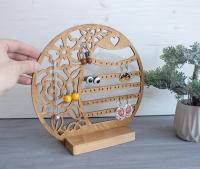 China Personalized Wood Jewelry Organizer Earring Holder Wooden Jewelry Storage  Gift for any woman  Jewelry Stand for sale