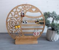China Personalized Wood Jewelry Organizer Earring Holder Wooden Jewelry Storage  Gift for any woman  Jewelry Stand for sale