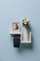 China Wooden Toilet Paper Holder with Wall Shelf for WC Roll Easy Storage Natural Wood Oak Material for sale