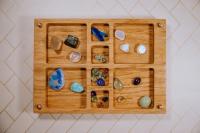 China wooden jewelry Tray Gem Stone Tray Crystal Tray  jewelry organizer  Ring for sale