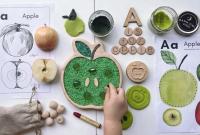 China Wood Tinker Sensory Sorting Tray Homeschool Lesson Play Board Plate Spring Toy Montessori Seed Nature Fruit Lifecycle for sale